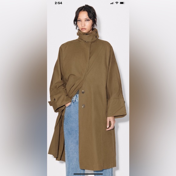 Zara | Jackets & Coats | Zw Collection Oversized Water Repellent Trench Coat | Poshmark